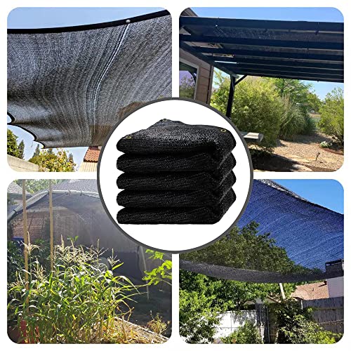 Vocray 90% 10ftx20ft Black Sunblock Shade Cloth Taped Edge with Grommets UV Resistant Net, Garden Sun Shade Mesh Trap for Plant Cover, Greenhouse, Patio Lawn