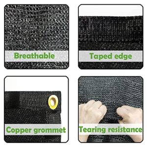 Vocray 90% 10ftx20ft Black Sunblock Shade Cloth Taped Edge with Grommets UV Resistant Net, Garden Sun Shade Mesh Trap for Plant Cover, Greenhouse, Patio Lawn