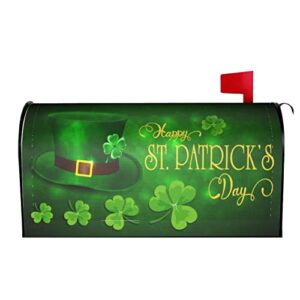 st patricks day mailbox covers magnetic 21" x 18" lucky shamrocks clover mailbox standard size mailbox wraps waterproof post letter box cover christmas decorations for garden outdoor