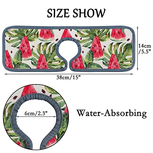 Kitchen Faucet Absorbent Mat 4 Pieces Summer Watercolor Watermelon Slices Faucet Sink Splash Guard Bathroom Counter and RV,Faucet Counter Sink Water Stains Preventer