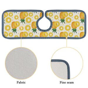 Kitchen Faucet Absorbent Mat 3 Pieces Yellow Pineapples Slices Faucet Sink Splash Guard Bathroom Counter and RV,Faucet Counter Sink Water Stains Preventer