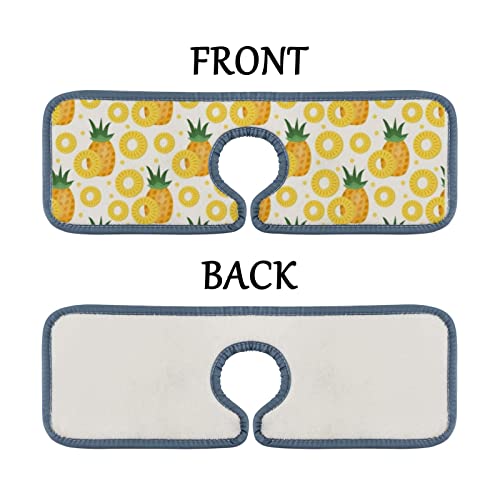 Kitchen Faucet Absorbent Mat 3 Pieces Yellow Pineapples Slices Faucet Sink Splash Guard Bathroom Counter and RV,Faucet Counter Sink Water Stains Preventer