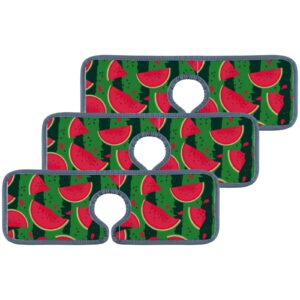 kitchen faucet absorbent mat 3 pieces watermelon slices stripes faucet sink splash guard bathroom counter and rv,faucet counter sink water stains preventer