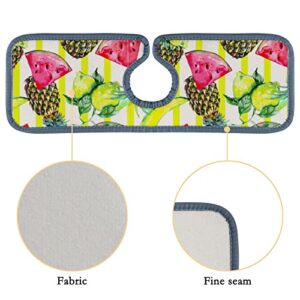 Kitchen Faucet Absorbent Mat 4 Pieces Watermelon Lemon Pineapples Striped Faucet Sink Splash Guard Bathroom Counter and RV,Faucet Counter Sink Water Stains Preventer