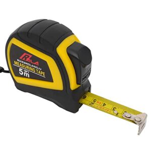 auto-lock measuring tape, 16-feet (5m) dual side retractable tape measure, inch/metric scale, mid accuracy, for electricians, carpenter, surveyors and engineers, with rubber protective casing