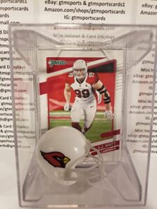 j.j. watt arizona cardinals mini helmet card display case collectible auto shadowbox autograph