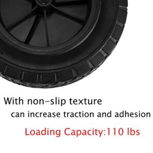 MAHIONG 2 PCS 8 x 1.75 Inch Solid Rubber Hand Truck Wheel, Universal Lawn Mower Wheels for 1/2 Inch Axle, Replacement Tires for Hand Truck, Dolly, Compressor, 110 LBS Load Capacity