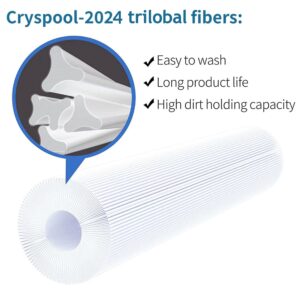 Cryspool MPT-Thread Spa Filter Compatible with Watkins 303279(not 303263), FC-2402, Free Flow and Lifesmart Hot Tub Filter, 1 1/2" Finer Thread, 2 Pack