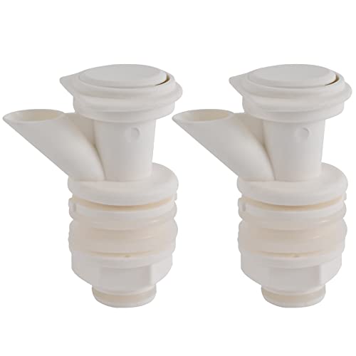 Push Button Spigot, Cooler Faucet Replacement, Reusable Water Jug Spigot, Plastic White Button for 2, 3, 5 and 10 Gallon Beverage Cooler Lever Pour Dispenser Outdoor Insulation Box (2PCS)