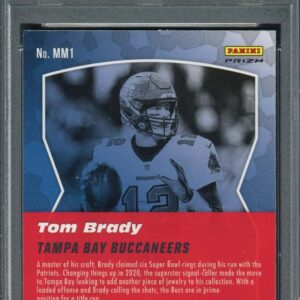 Tom Brady 2020 Panini Mosaic Men of Mastery Silver Prizm Football Card #MM1 PSA 10