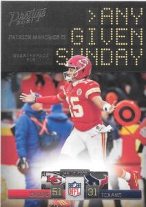 patrick mahomes ii 2021 prestige any given sunday insert card #ags-pm