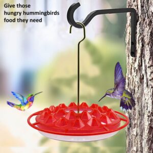 Hummingbird Feeders for Outdoors Hanging (2 Pack), 25 Feeding Ports, 10 oz, Leak-Proof Plastic Saucer Hummingbird Feeders, Easy to Assemble, Refill & Clean, with Cleaning Brushes