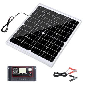 yenergy 20 watts 12v solar panel solar battery charger & maintainer 20w mono solar panels kit for rv boat marine car with 10a waterproof solar panel charge controller and extension cable