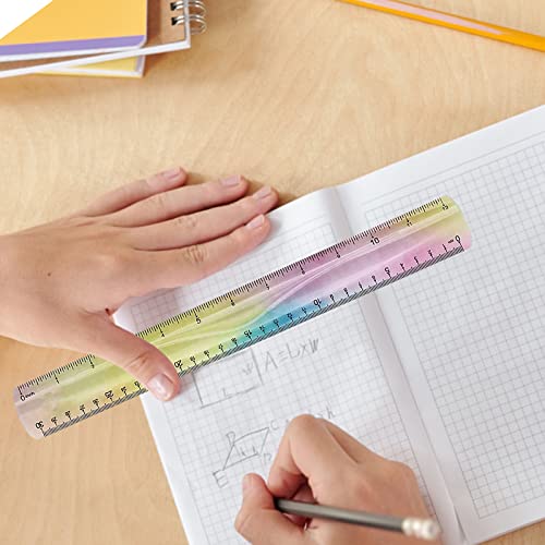 zofikol 2 Pcs Flexible Ruler 12 Inches Bendable Ruler Soft Ruler for Kids Students Inches and Metric Ruler for Schools, Homes, Offices