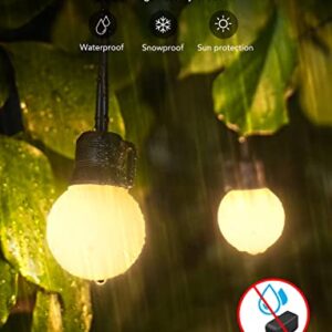 Govee Outdoor Lights, 50ft G40 APP Control String Lights with 6 Scene Modes, IP65 Waterproof Shatterproof Outdoor String Lights with 25 Dimmable Warm White LED Bulbs for Balcony, Backyard, Party