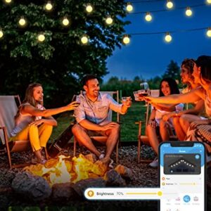 Govee Outdoor Lights, 50ft G40 APP Control String Lights with 6 Scene Modes, IP65 Waterproof Shatterproof Outdoor String Lights with 25 Dimmable Warm White LED Bulbs for Balcony, Backyard, Party