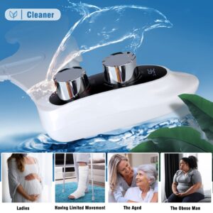 2-in-1 Bidet Attachment for Toilet with Handheld Bidet Sprayer, Temperature Display Hot & Cold Water Non-Electric Frontal & Rear Wash Bidet Attachment, Self-Cleaning Dual Nozzle & Adjustable Pressure