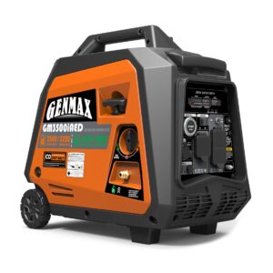 genmax portable inverter generator, 3500w super quiet gas or propane powered engine with parallel capability, remote/electric start, ideal for camping travel outdoor.epa compliant (gm3500iaed)