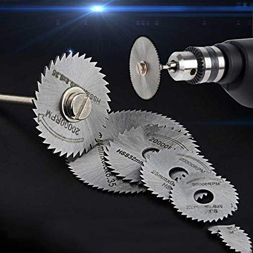 6pc HSS Saw Blades with 1pc 1/8" Shank Extension Rod, Cutting Wheel Set for Rotary Tools