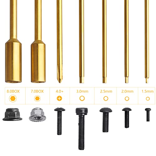 GoHobby Hex Head Allen Wrench Drill Bit Set 1.5mm 2.0mm 2.5mm 3.0mm Hex Nut Driver Bits for M4 M5 Lock Nuts Compatible with Electric Screwgun Power Drill RC Hobby Tools Kit