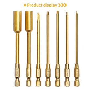 GoHobby Hex Head Allen Wrench Drill Bit Set 1.5mm 2.0mm 2.5mm 3.0mm Hex Nut Driver Bits for M4 M5 Lock Nuts Compatible with Electric Screwgun Power Drill RC Hobby Tools Kit