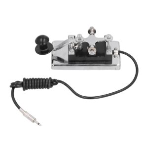 Acogedor Morse Code CW Telegraph Stainless Steel K-4 Hand Key Short Radio Morse CW Telegraph K4 Key Radio Communication Teaching Aids