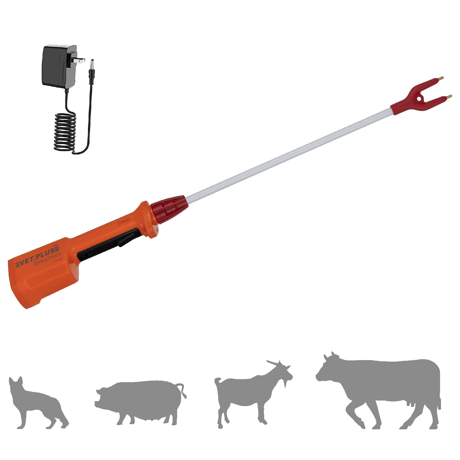 VET.PLUS Rechargeable Waterproof Livestock Prod for Cows Cattle and Swine prod hog prod Animal prod for Big Large Dogs (NOT for Small Dog OR Pets), Shaft Length 28 inch, Total Length 38 1/2 inch