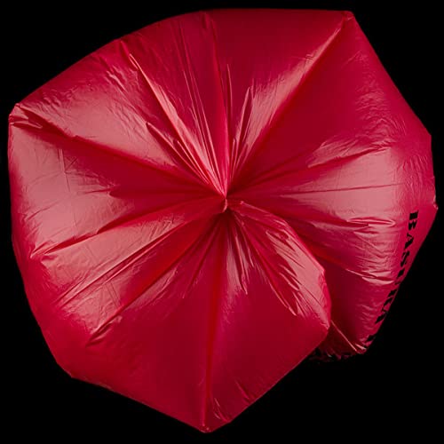 Red Isolation Infectious Waste Bag/Biohazard Bag High Density 7 Gallon 12 Microns 17" x 18" - 100 Count