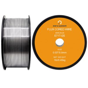 Flux Core Welding Wire 1.0 mm Mild Steel E71TGS.040-Diameter,1-Pound Spool Weld Wire for Mig Welder Accessories