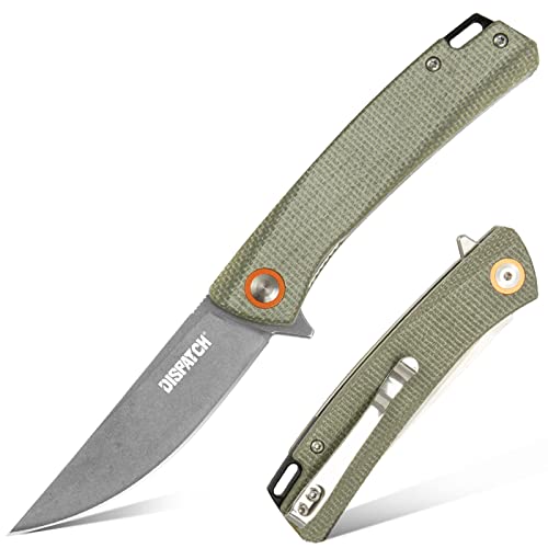 Dispatch Pocket Folding Knife, 8cr13 Stainless Steel, Micarta Handle, Survival, Hunting, Tactical, Outdoors, Camping, EDC Tool