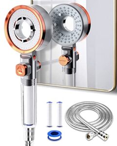 filtered handheld shower head, elwey high pressure showerhead with [rainfall] [mist] [massage] spray modes shower wand comes with [stainless steel hose] [teflon tape] [shower filter replacement]