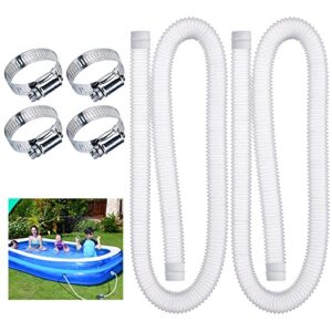 swimming pool replacement hoses,1.25in diameter hoses(2pcs),premium quality kinkproof pe,pool filter replacement hoses compatible with filter pump 330 gph, 530 gph, and 1000 gph.(59” length)