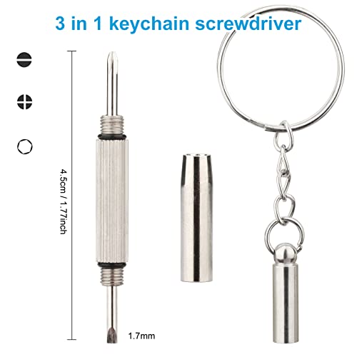 Meet Beauty 7PCS Mini Screwdriver Set, Sturdy Small Screwdriver Sets with Case, 4 Flathead, 2 Phillips, 1 Keychain Precision Screwdriver, Suitable For Eyeglass, Toys, Watch Repair