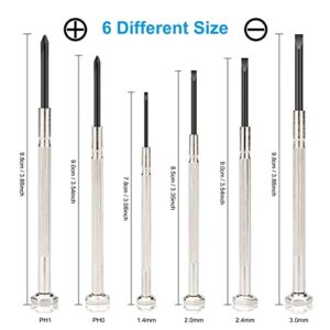 Meet Beauty 7PCS Mini Screwdriver Set, Sturdy Small Screwdriver Sets with Case, 4 Flathead, 2 Phillips, 1 Keychain Precision Screwdriver, Suitable For Eyeglass, Toys, Watch Repair