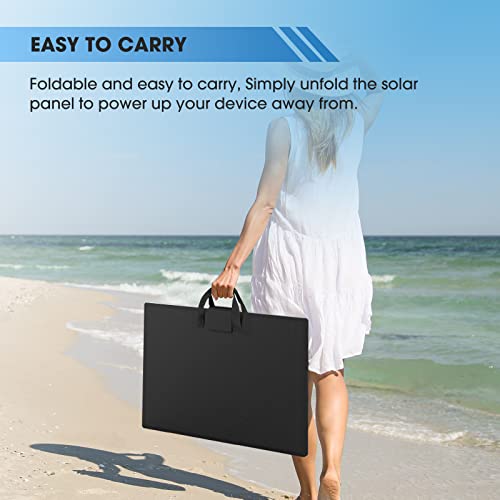 MONTEK 80W Foldable Solar Panel for Solar Generator, fit for Jackery/BLUETTI/Goal Zero/Anker/ECO Flow Portable Power Station, Outdoor Camping RV Off-Grid System