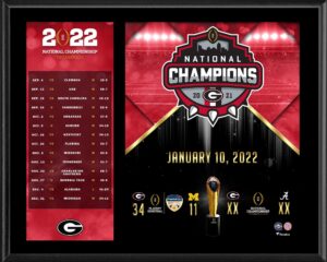 sports memorabilia georgia bulldogs 12" x 15" college football playoff champions sublimated plaque - college team plaques and collages