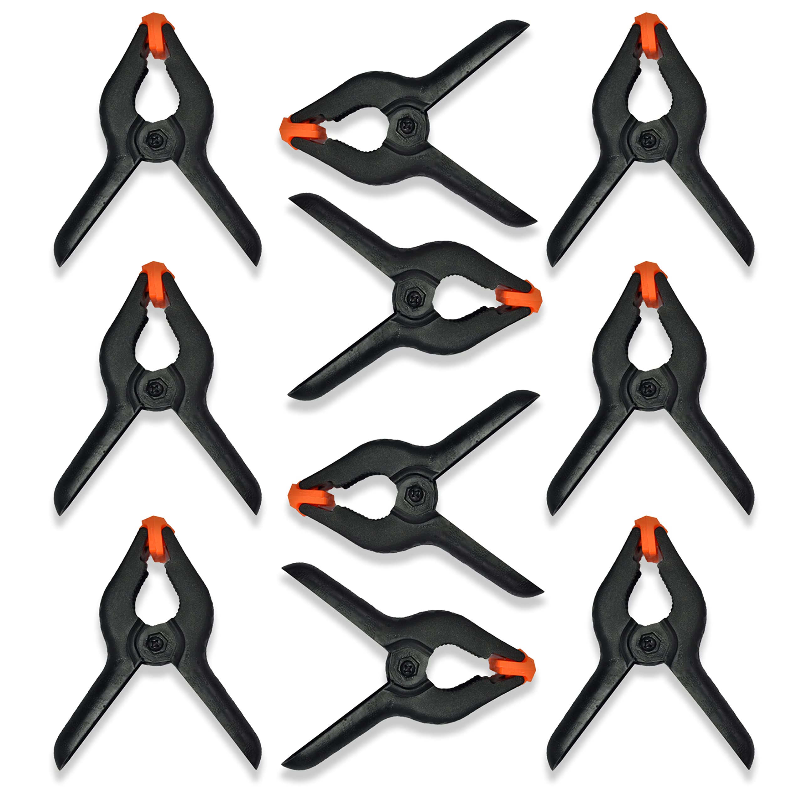 The Body and Roots 10-Pack 4 inch Spring Clamps Heavy Duty - Plastic Clamps for Crafts, Photography, Woodworking - Backdrop Clips clamps for Backdrop Stand and other Home Improvement Projects