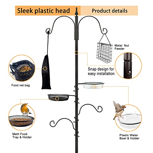 Bird Feeders Bird Feeding Station Bird Feeder Poles,Premium Multi Feeder Hanging Kit with Suet Cage and Bird Bath,Bird Food Finch Sock for Attracting Wild Birds