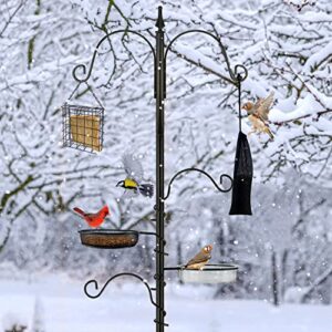 Bird Feeders Bird Feeding Station Bird Feeder Poles,Premium Multi Feeder Hanging Kit with Suet Cage and Bird Bath,Bird Food Finch Sock for Attracting Wild Birds