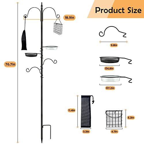 Bird Feeders Bird Feeding Station Bird Feeder Poles,Premium Multi Feeder Hanging Kit with Suet Cage and Bird Bath,Bird Food Finch Sock for Attracting Wild Birds