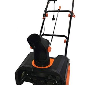 Kapoo Snow Thrower, Black & Orange 18 Inch Electric Snow Blower, 13 Amp, Steel Auger, 180° Rotatable Chute and Overload Protection bb08