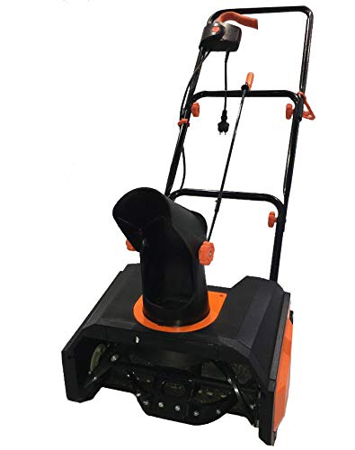 Kapoo Snow Thrower, Black & Orange 18 Inch Electric Snow Blower, 13 Amp, Steel Auger, 180° Rotatable Chute and Overload Protection bb08