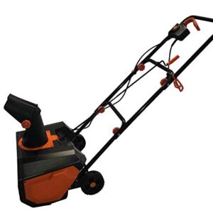 Kapoo Snow Thrower, Black & Orange 18 Inch Electric Snow Blower, 13 Amp, Steel Auger, 180° Rotatable Chute and Overload Protection bb08