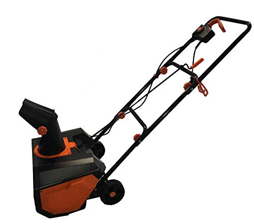 Kapoo Snow Thrower, Black & Orange 18 Inch Electric Snow Blower, 13 Amp, Steel Auger, 180° Rotatable Chute and Overload Protection bb08