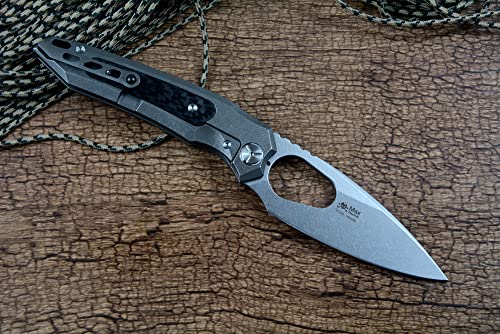 TwoSun TWOSUN TS382 Outdoor Camping Sports Pocket Knife 14C28N Steel Blade Titanium Handle