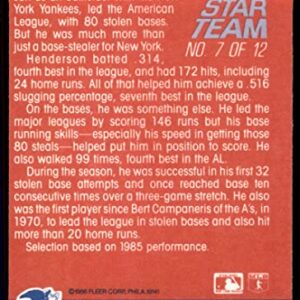 1986 Fleer - All Star Team #7 Rickey Henderson