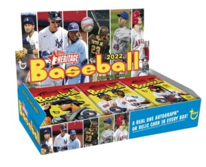 2022 topps heritage baseball hobby box (24 packs/9 cards: 1 auto or relic)