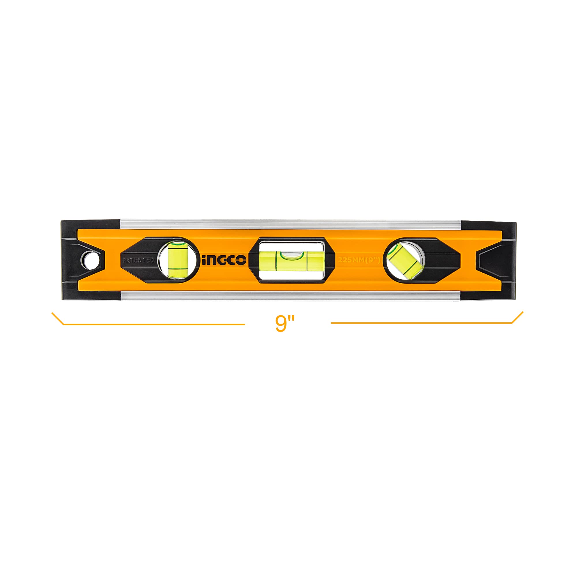 INGCO 9 Inch level Tool, Professional Torpedo Level Magnetic - Easy to Read Bubble Levels for Construction and DIY Projects