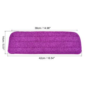 MECCANIXITY Microfiber Mop Replacement Heads 42x14cm for Wet/Dry Mop Floor Cleaning Pads, Purple Pack of 3