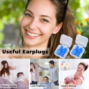 150 Pairs Silicone Ear Plugs Bulk Individually Wrapped Noise Cancelling Earplugs for Sleeping Reusable Noise Reduction Earplugs Colorful Soft Ear Plugs with Carry Case for Swimming Snoring